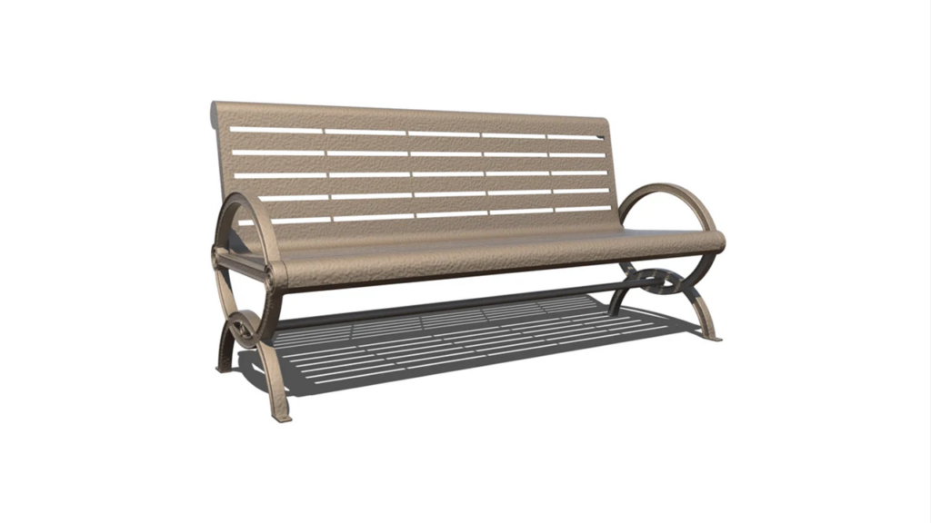 6′ Gateway Steel Bench with Back Vertical - B6WBGW-ST-V