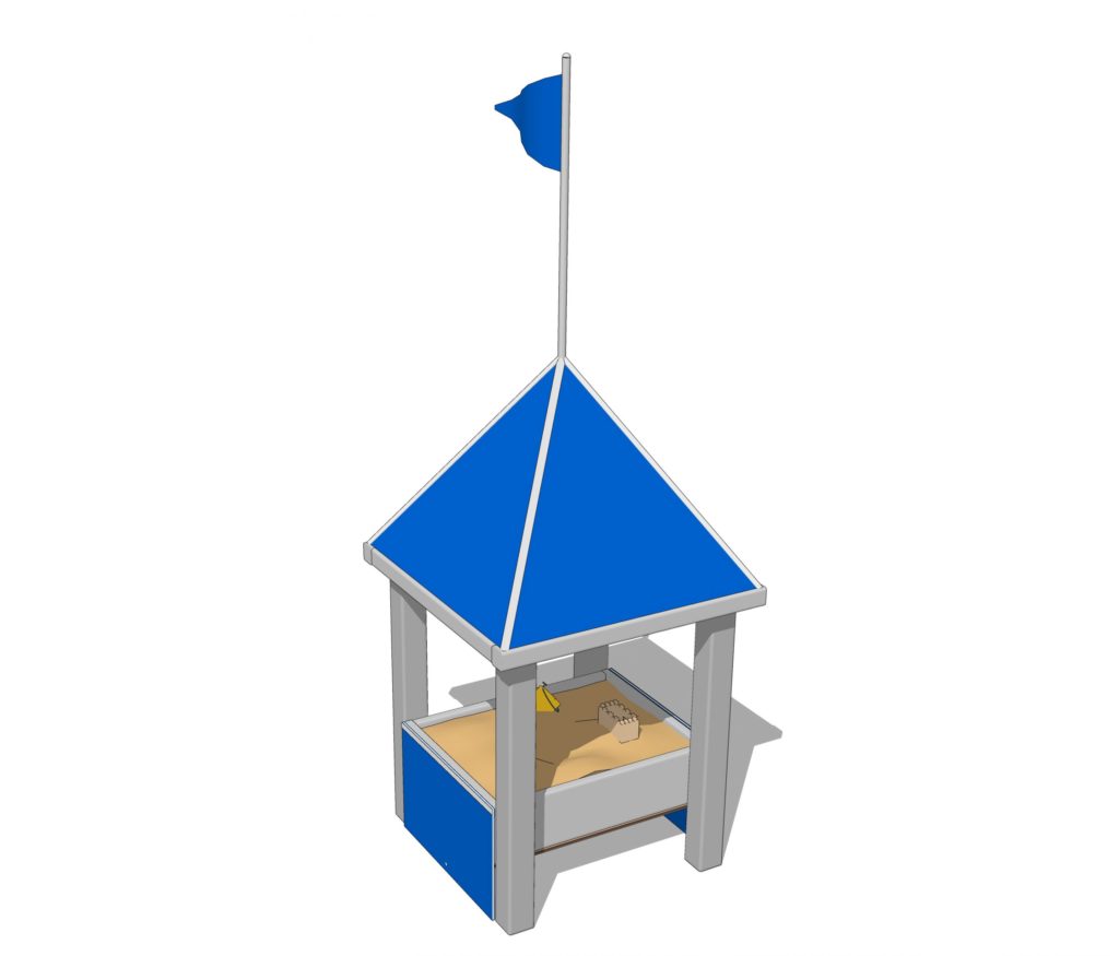 Sand Hut with Castle Roof & Flag - Korkat