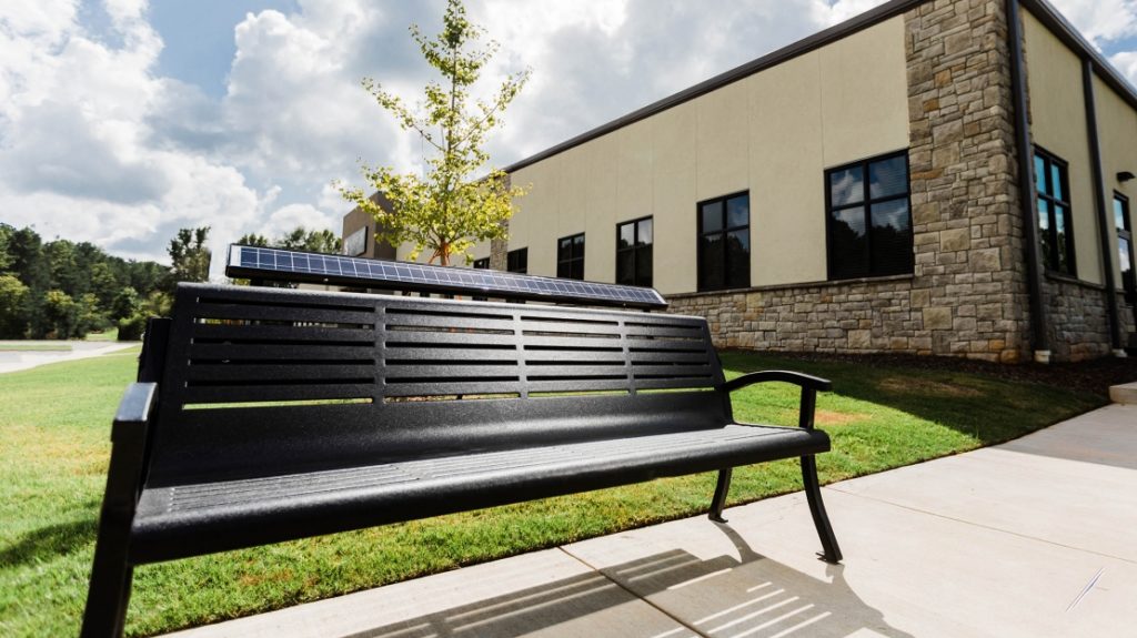 Solar Powered Bench USB Charging Station | KORKAT