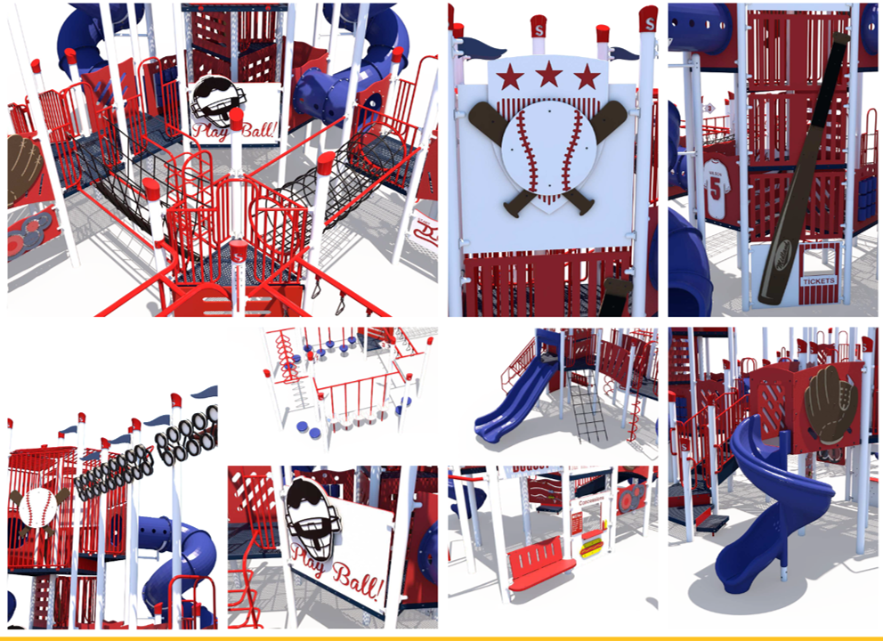 Baseball Playground - Baseball Field Themed Playground For Sale