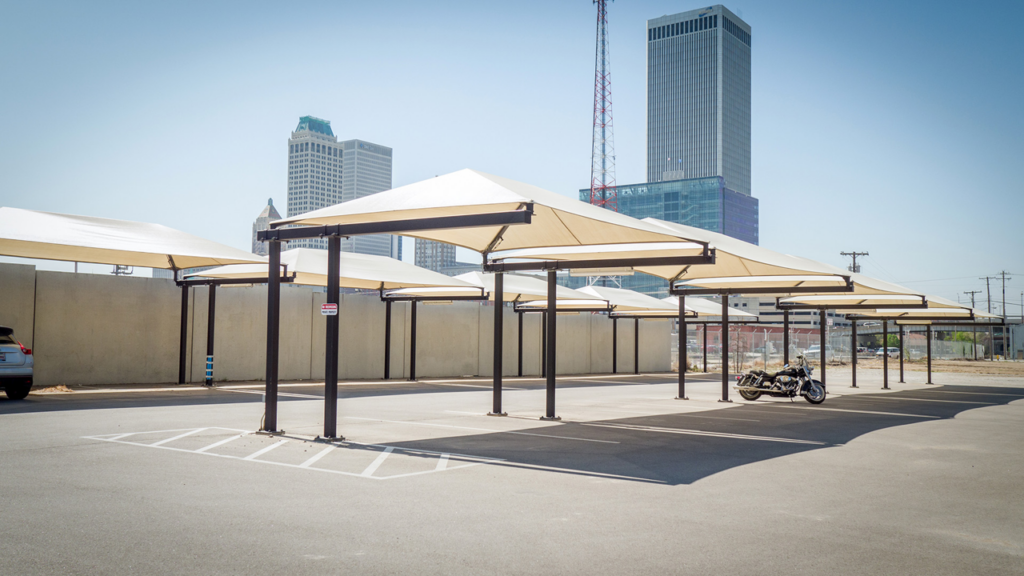 Cantilever Car Parking Shade Structure | Car Shed | KORKAT