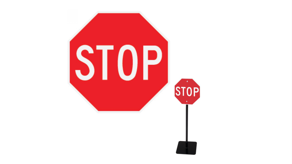 Portable Stop Sign with Base for Children's Play | KORKAT