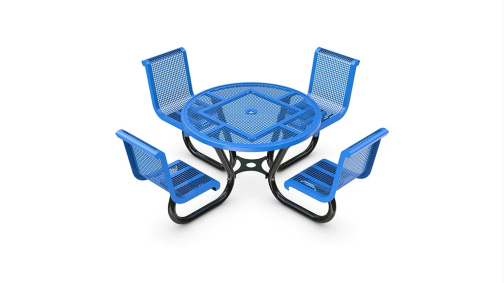 Portable Round Café Table with Seats Attached (3 or 4 Seater)