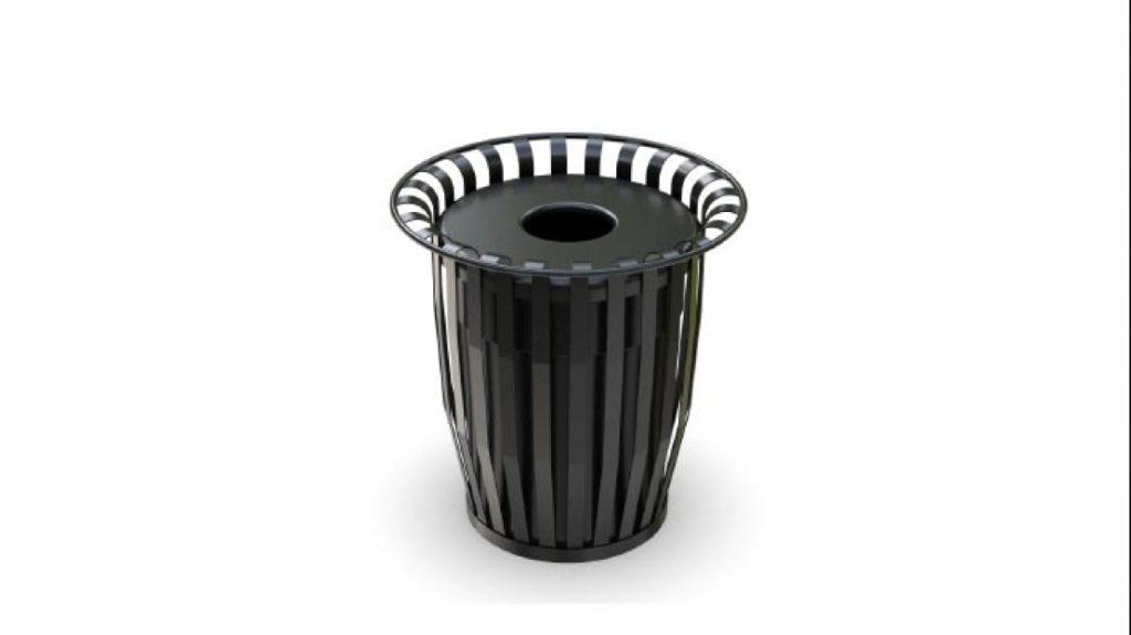 36 Gallon Crown Trash Receptacle with Rain Bonnet TR32CROWN-RB - Korkat